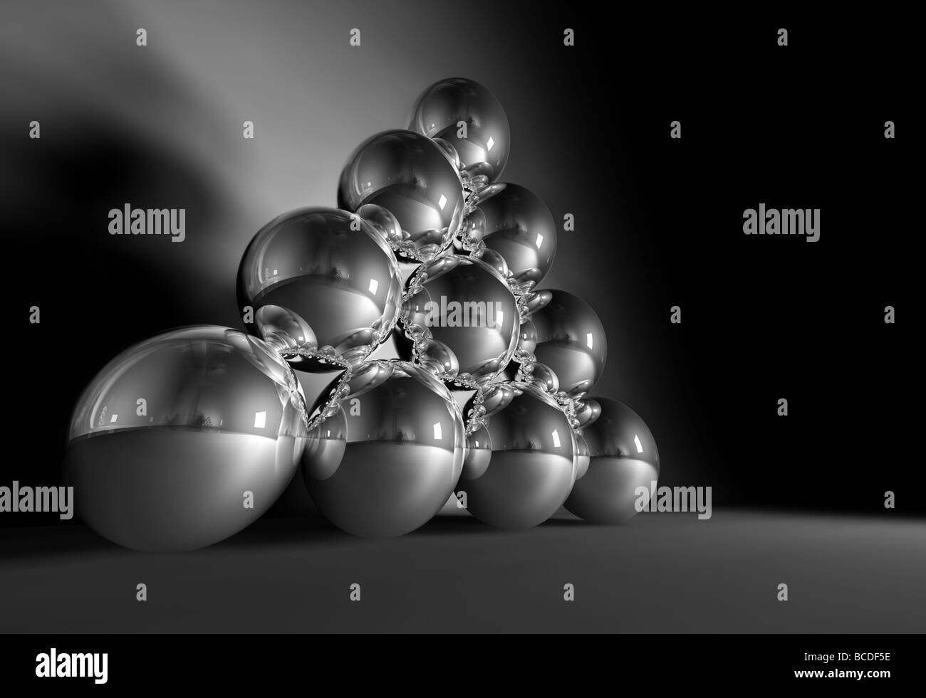 3D image of 10 Chrome spheres Stock Photo - Alamy