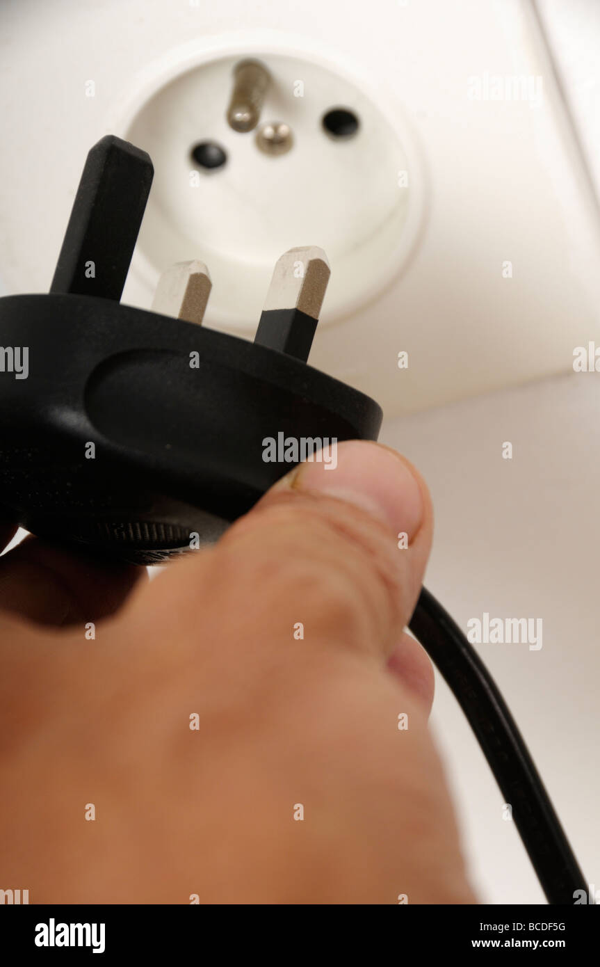 3 pin electrical plug uk hi-res stock photography and images - Alamy