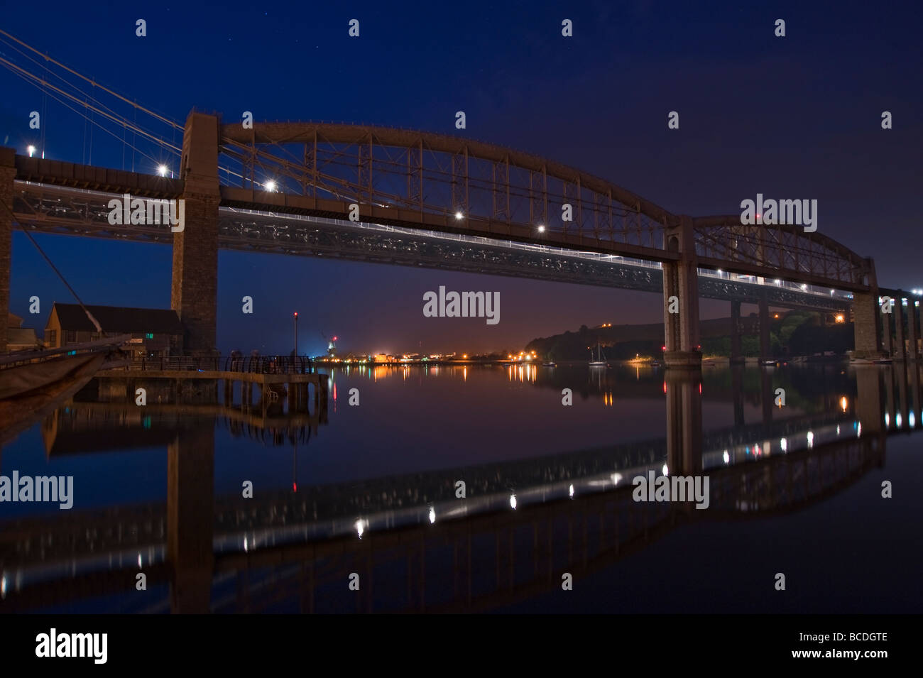 Tamar Crossings at Night Stock Photo - Alamy