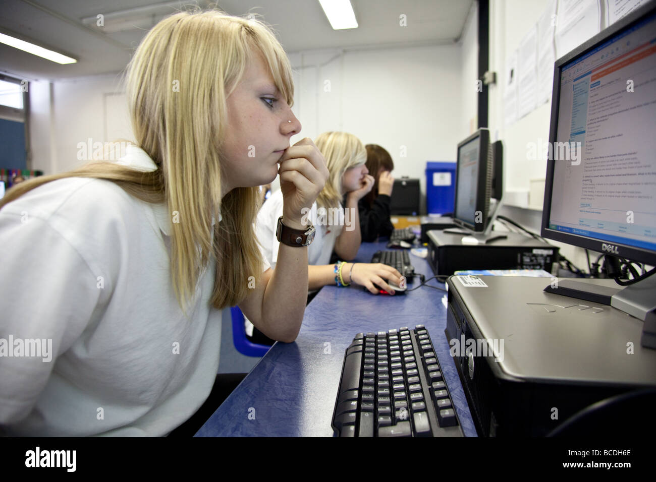 British student during computer lessons Stock Photo - Alamy