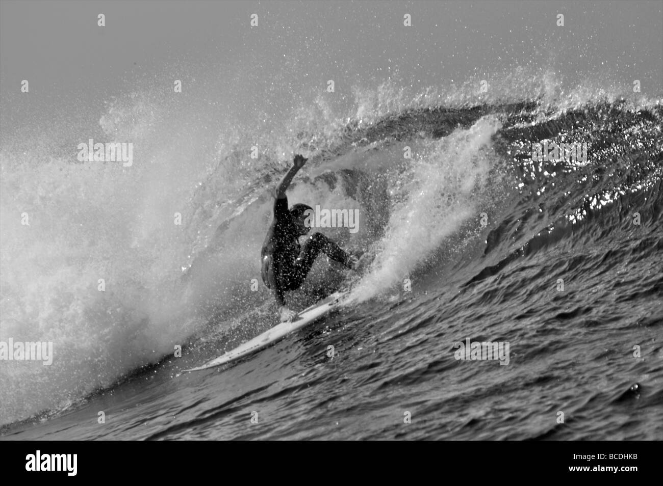 British Surfer Tom Lowe cutting back at a surf spot known as Pipeline ...