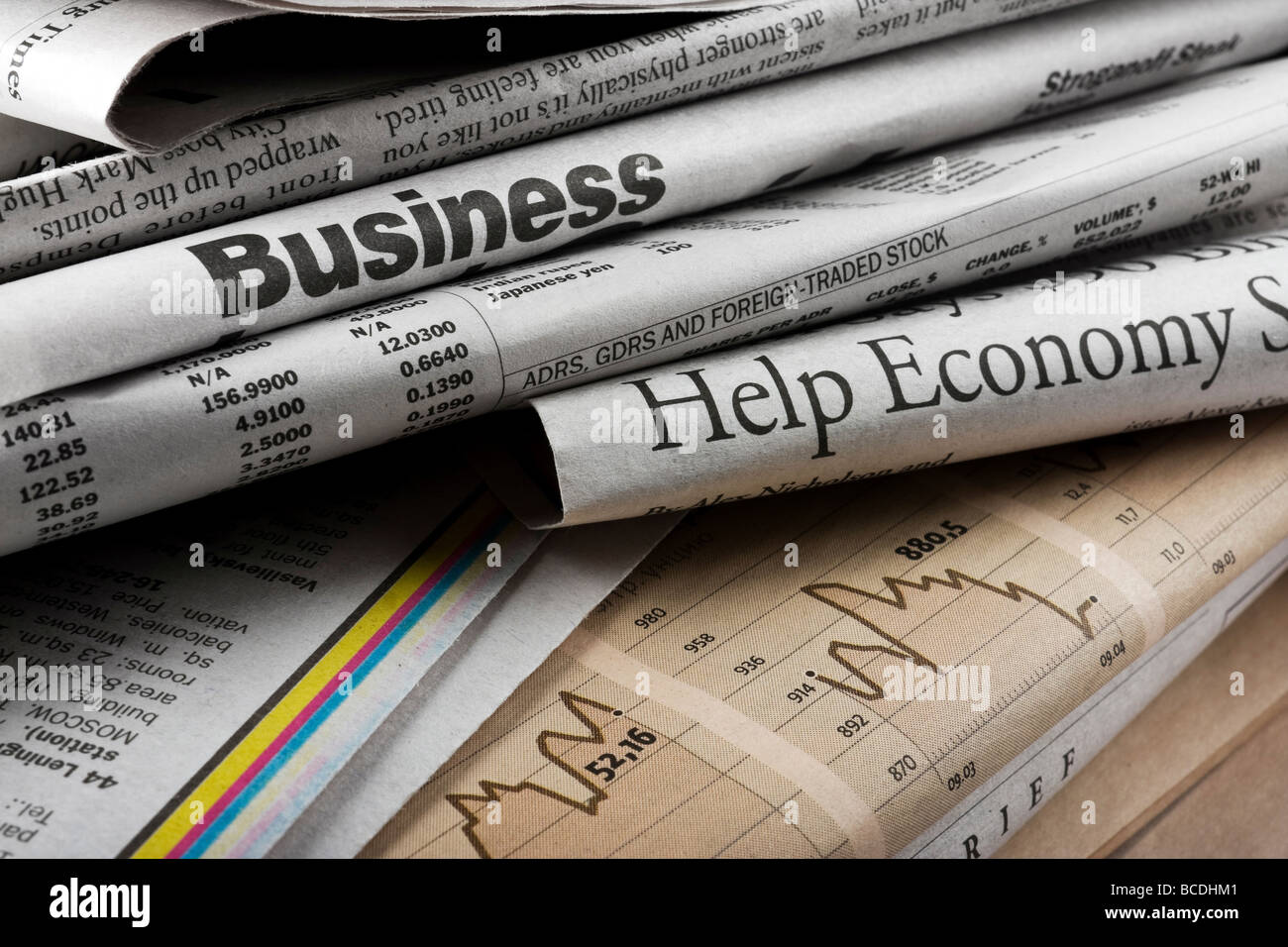 The big stack of old business newspapers Stock Photo - Alamy