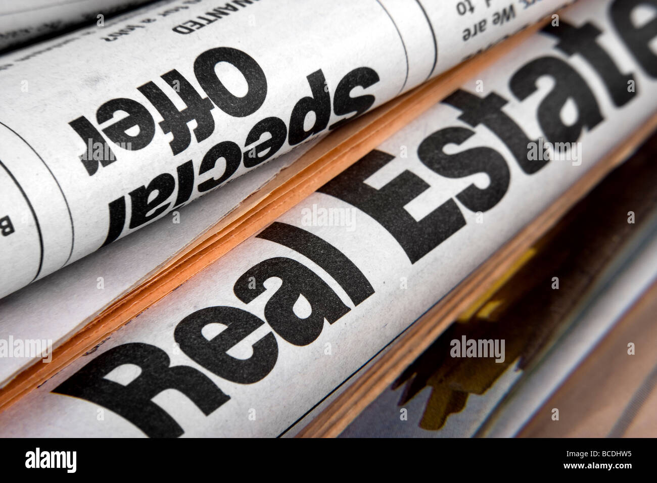 The big stack of old business newspapers Stock Photo - Alamy
