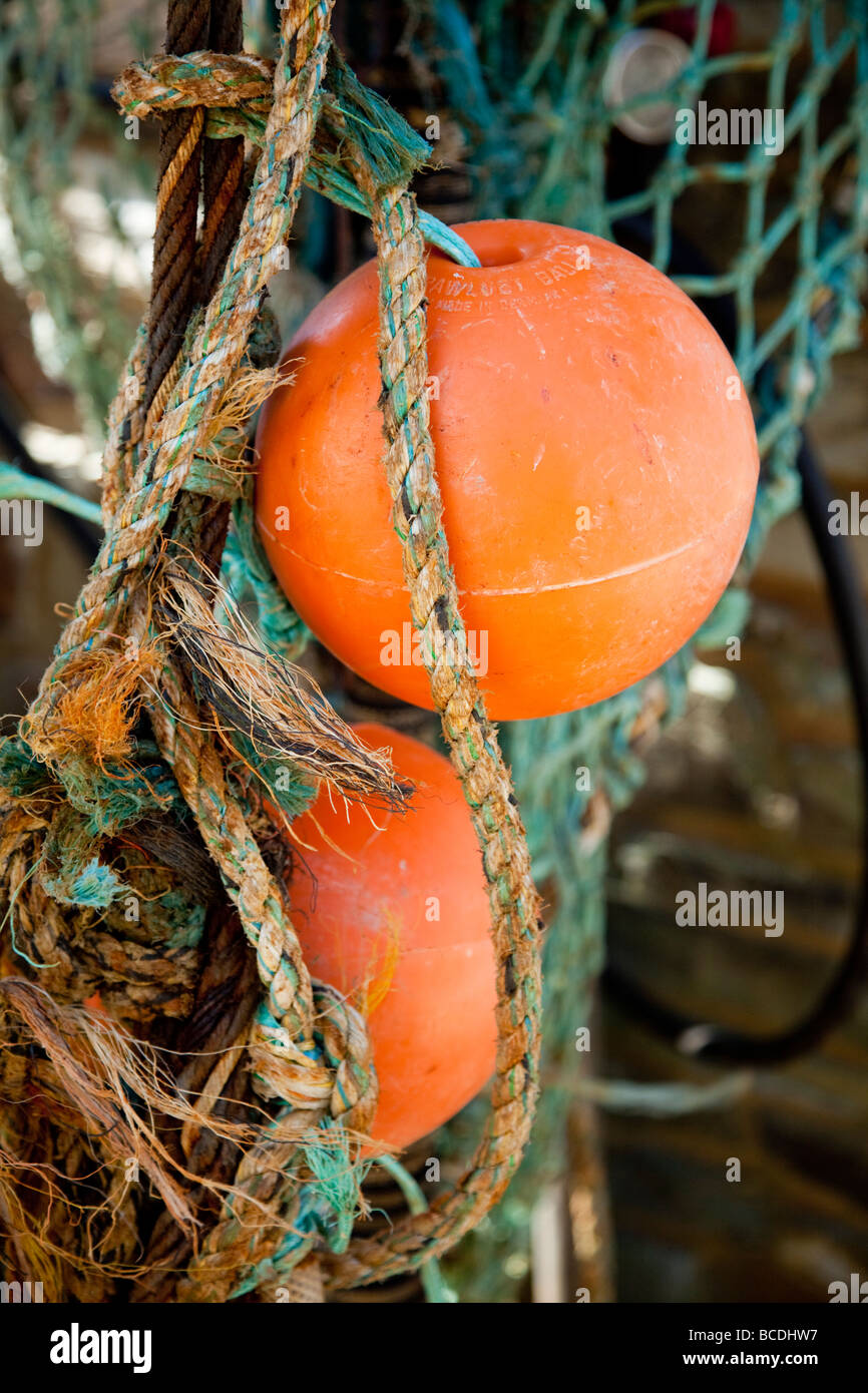 Floats from a fishing trawler's net Stock Photo - Alamy