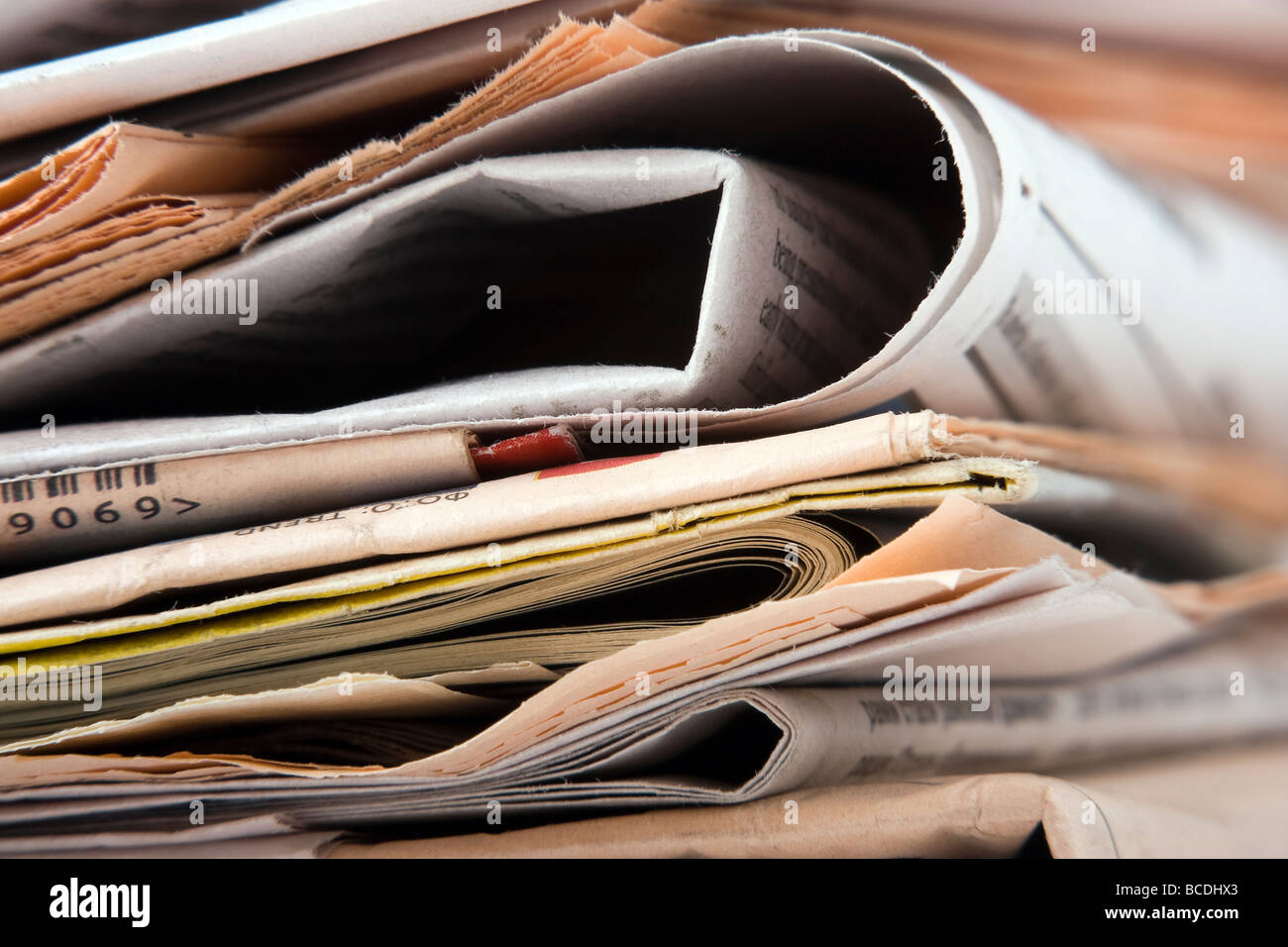 The big stack of business newspapers Stock Photo - Alamy