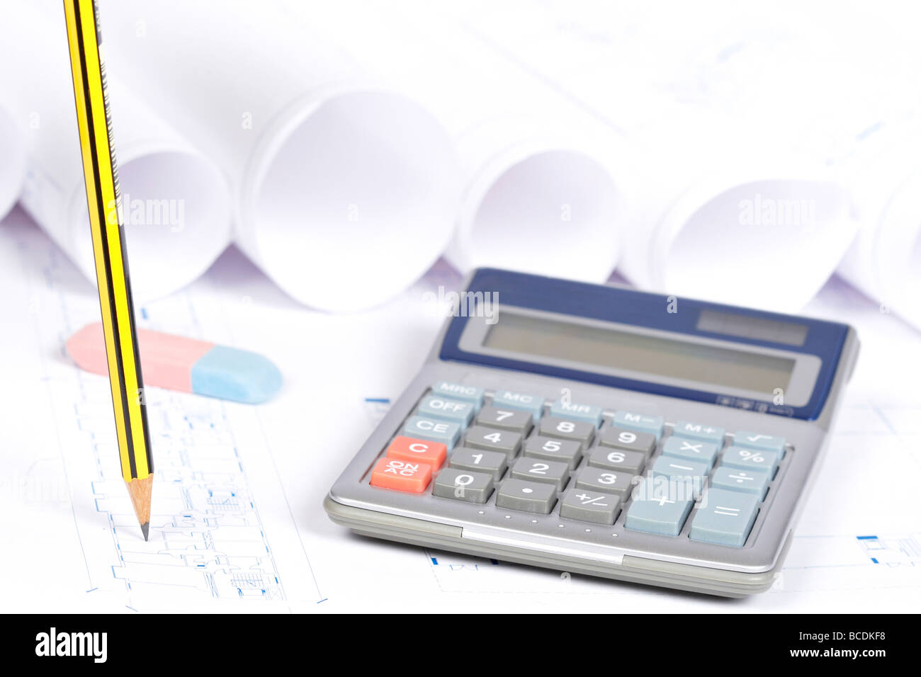 Plans calculator Cut Out Stock Images & Pictures - Alamy
