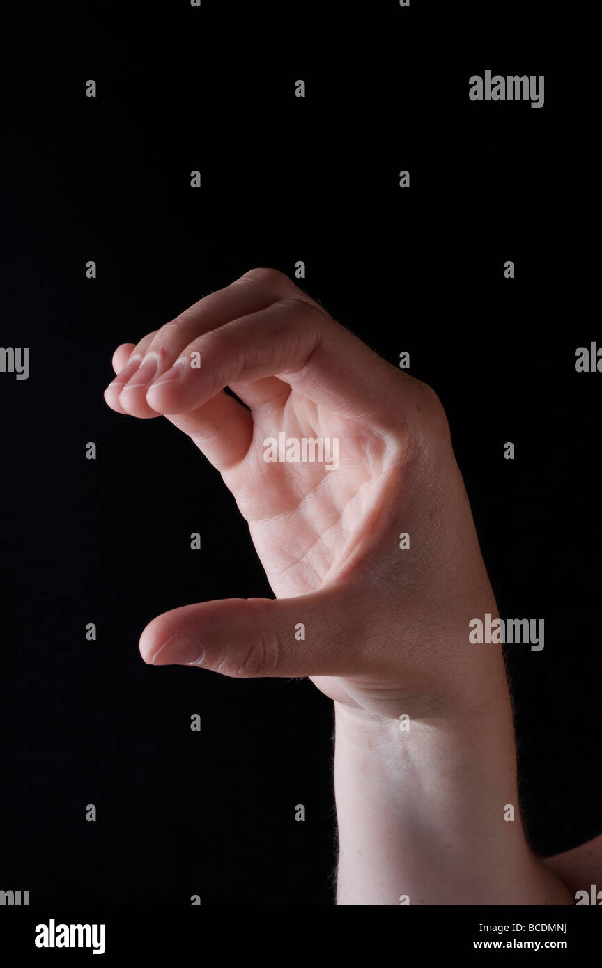 American Sign Language letter C Stock Photo - Alamy