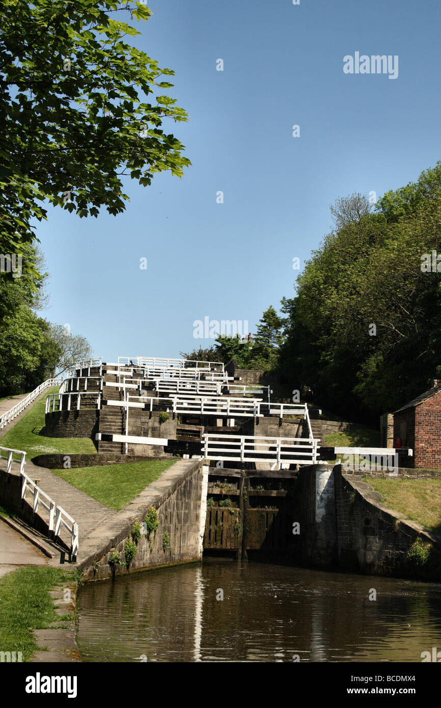 Bingley Five Rise Locks. This unique 5-rise staircase has a total fall ...