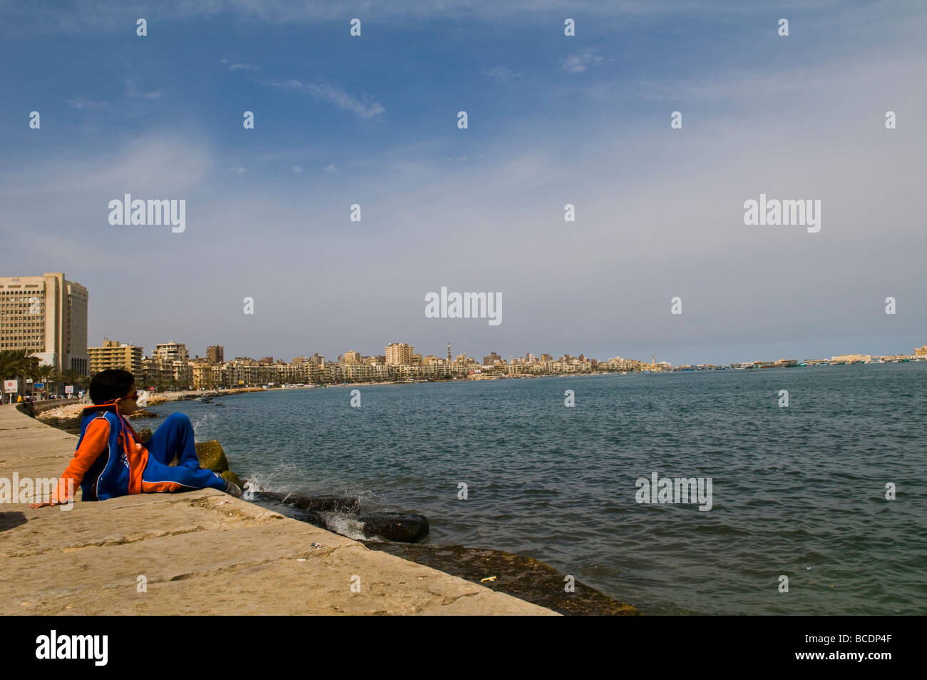 Walking on the beautiful promenade in Alexandria Egypt Stock Photo - Alamy