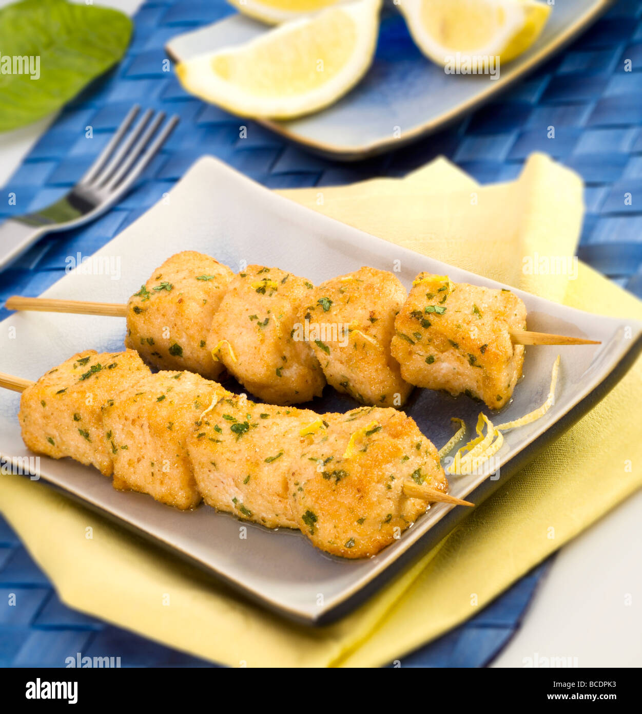 Breaded fish skewers hi-res stock photography and images - Alamy