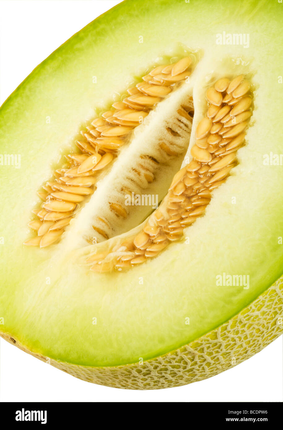 Melon perfect cut in the middle Stock Photo - Alamy