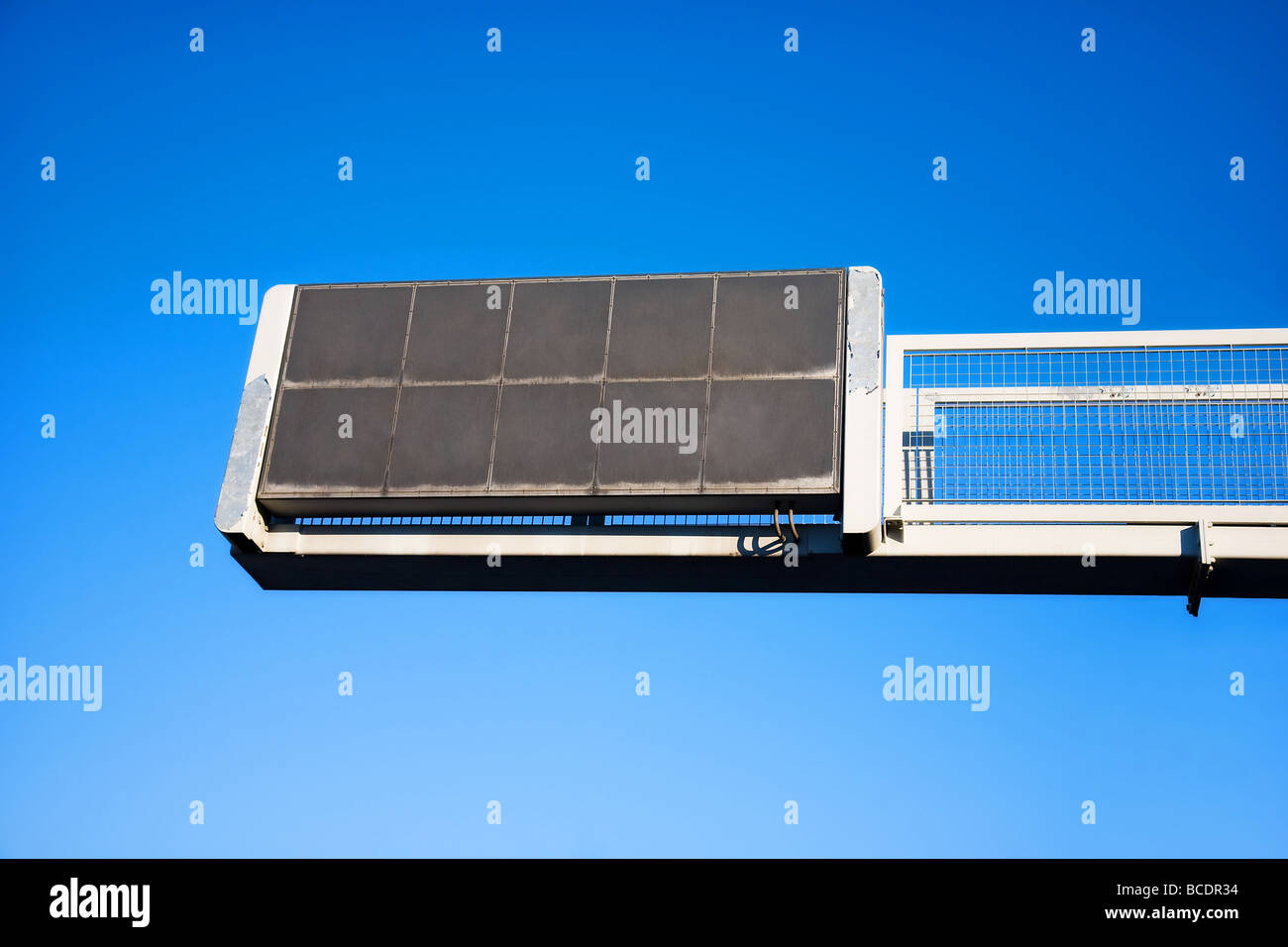 Signboard over the highway On blue sky background Stock Photo - Alamy