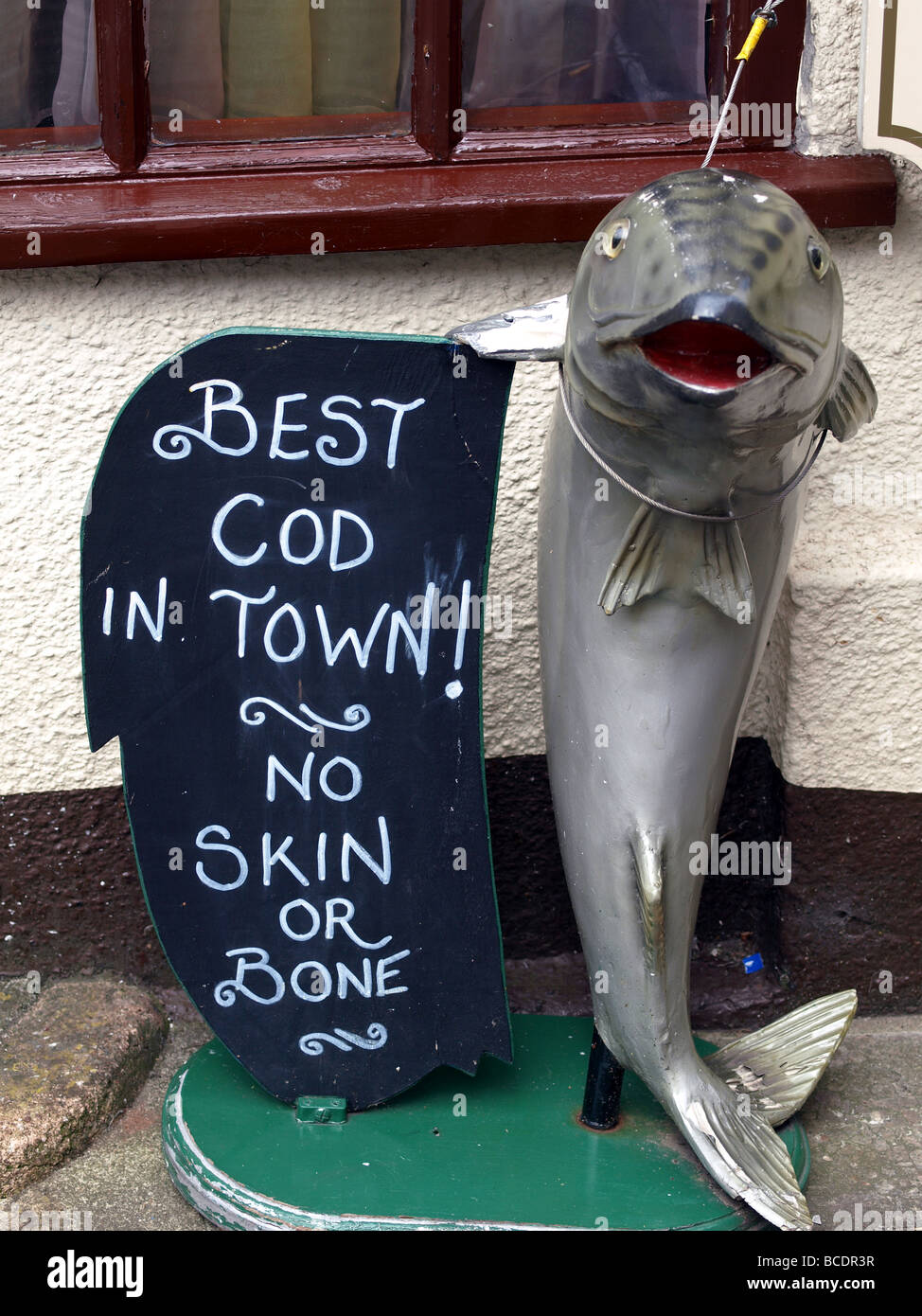 Sign outside a fish Restaurant Stock Photo - Alamy