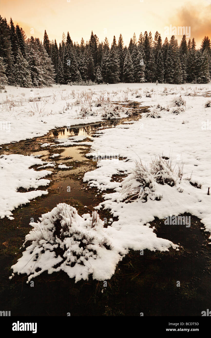 Stream snow sunset hi-res stock photography and images - Alamy