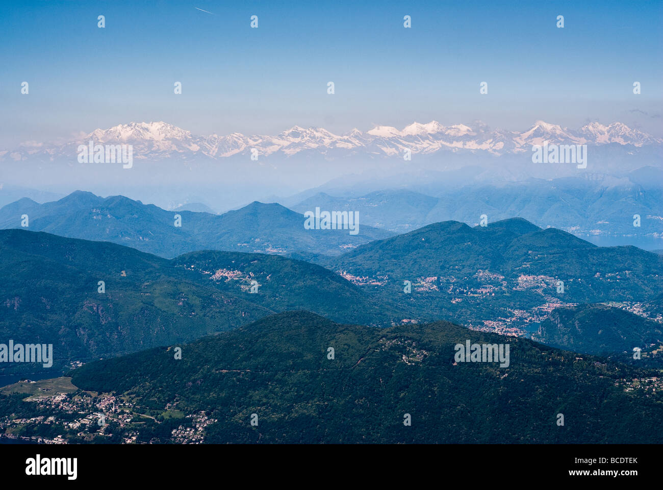 Monte rosa and mischabel mountain range View from monte generoso tessin ...