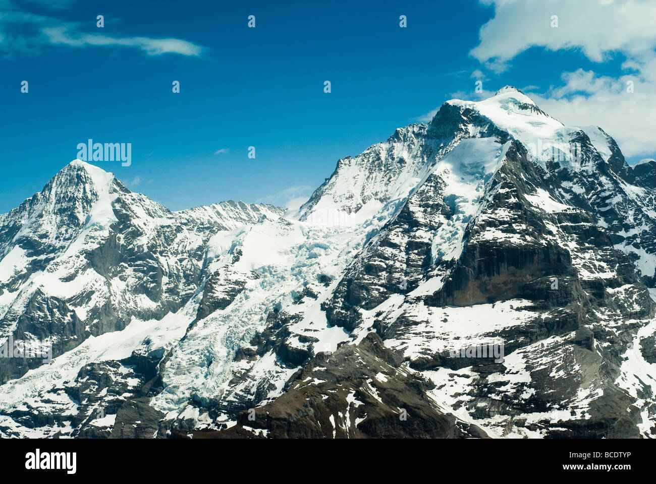 Monch and Jungfrau mountain view from Schilthorn Switzerland Stock ...