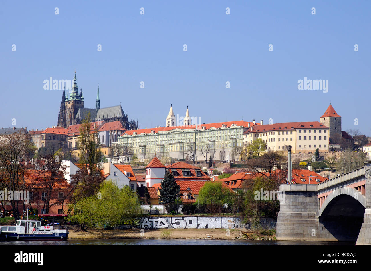 The River Vltava running through Prague the Capital of the Czech ...