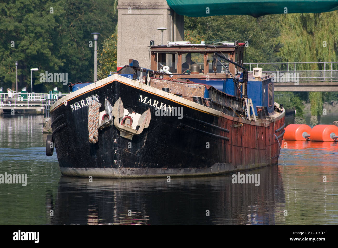 leisure boating Allington Lock River Medway Maidstone Kent England UK ...