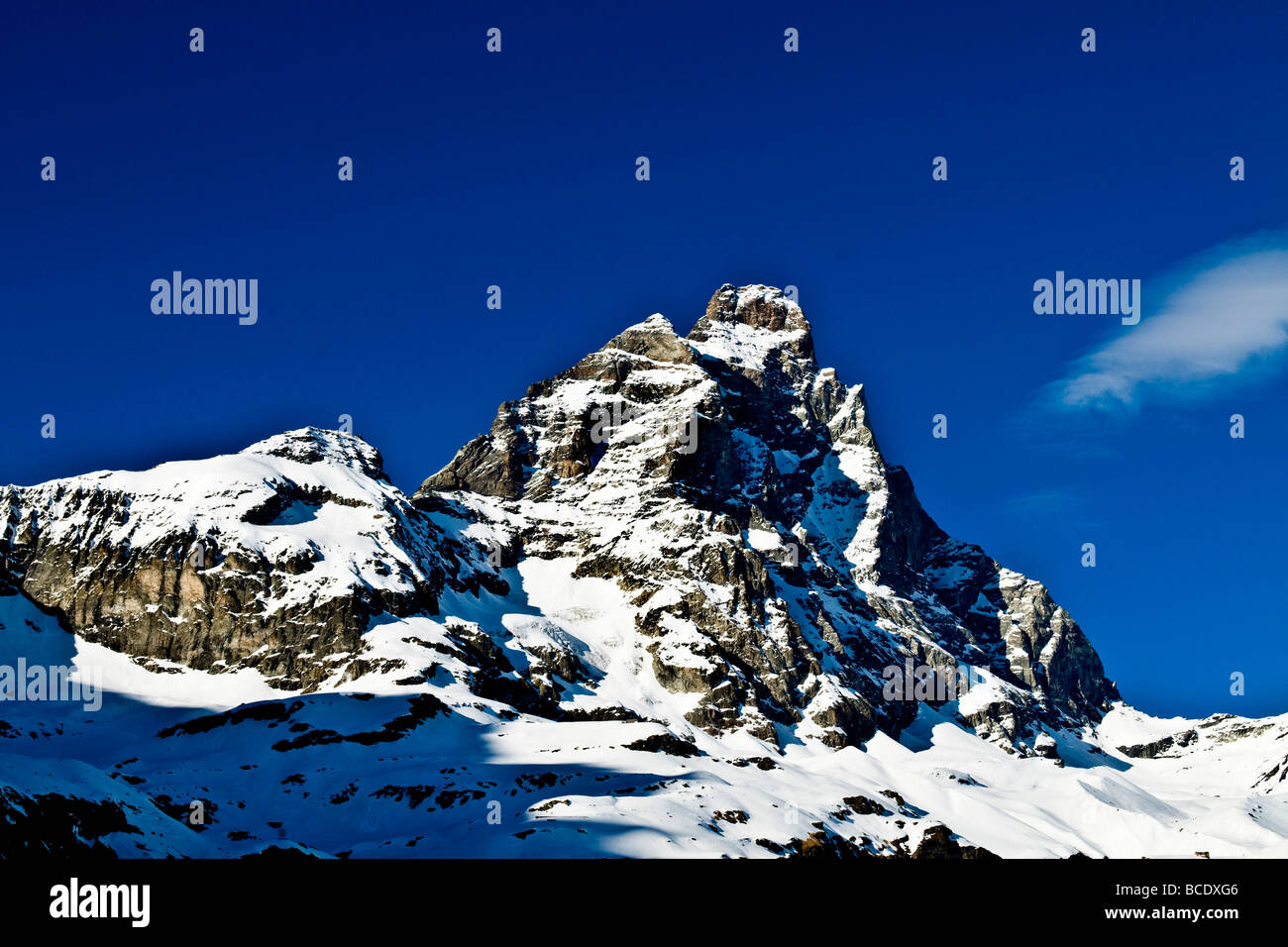 Cervino Mountain Cervinia Aosta Italy Stock Photo - Alamy