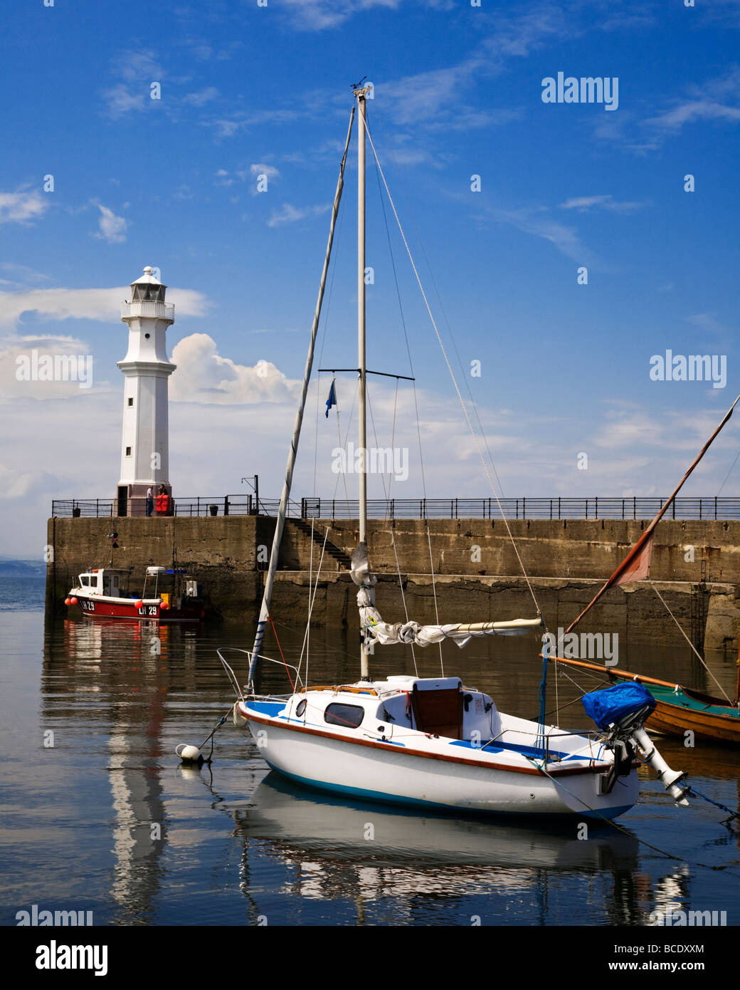Newhaven harbour on the Firth of Forth, Leith, Edinburgh, Scotland ...