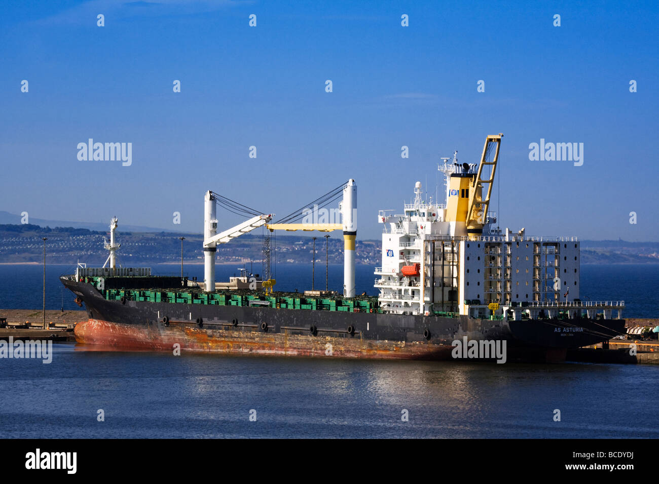 Cargo ship AS Asturia tied up at Port of Leith Docks, Edinburgh ...
