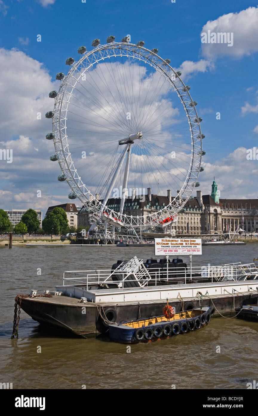 The London Eye, or Millennium Wheel on the South Bank of The River ...