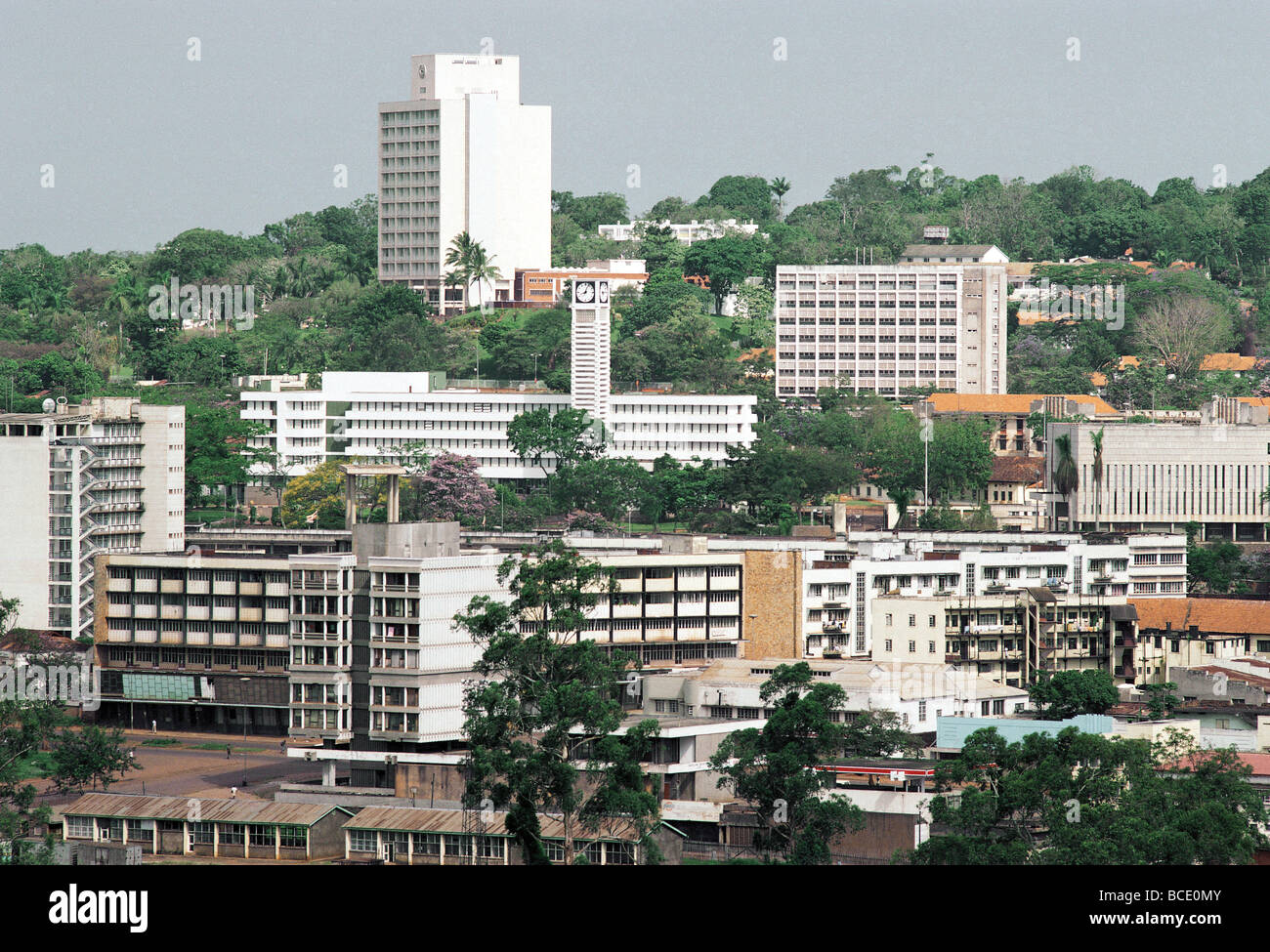 The Sheraton Hotel and other modern buildings in central Kampala Uganda ...