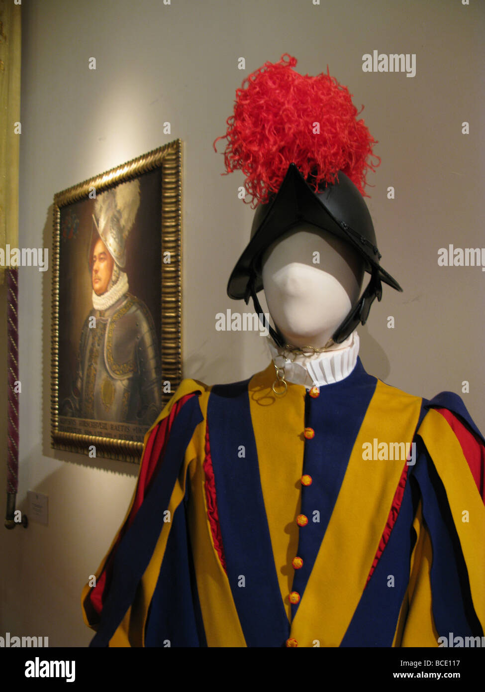 swiss guard model at an exhibition in the vatican, rome Stock Photo - Alamy