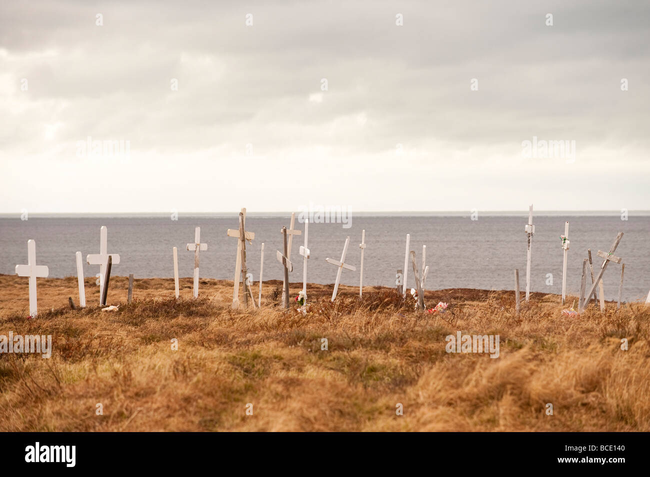 AN OLD CEMETERY ALONG THE BERING SEA TELLER ALASKA Stock Photo - Alamy