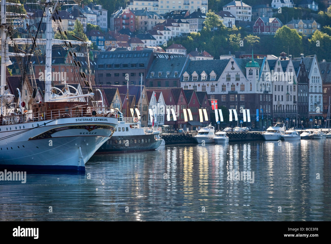 Bryggen harbour in Bergen Norway Stock Photo - Alamy