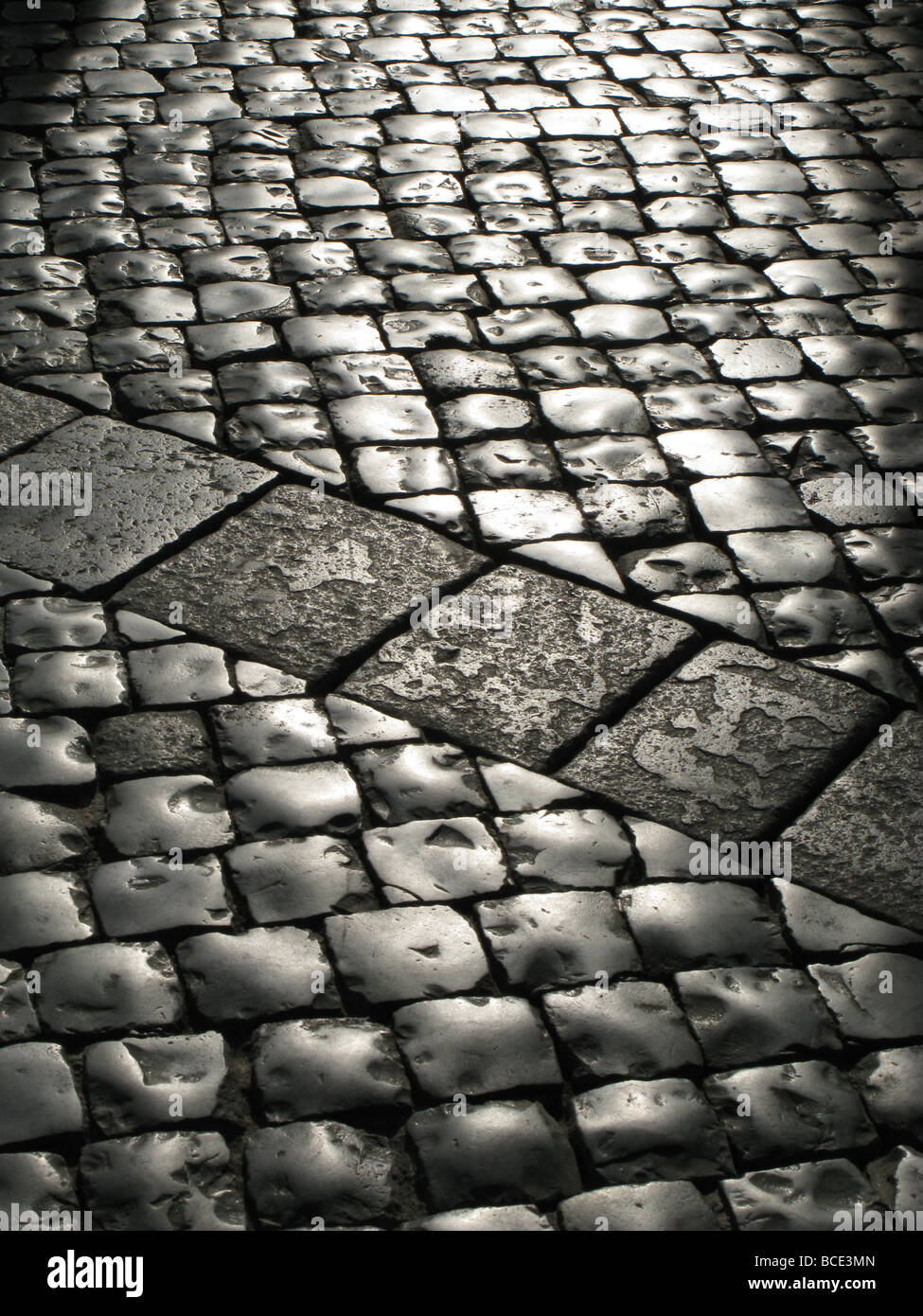 detail of cobbles on street in city town Stock Photo - Alamy
