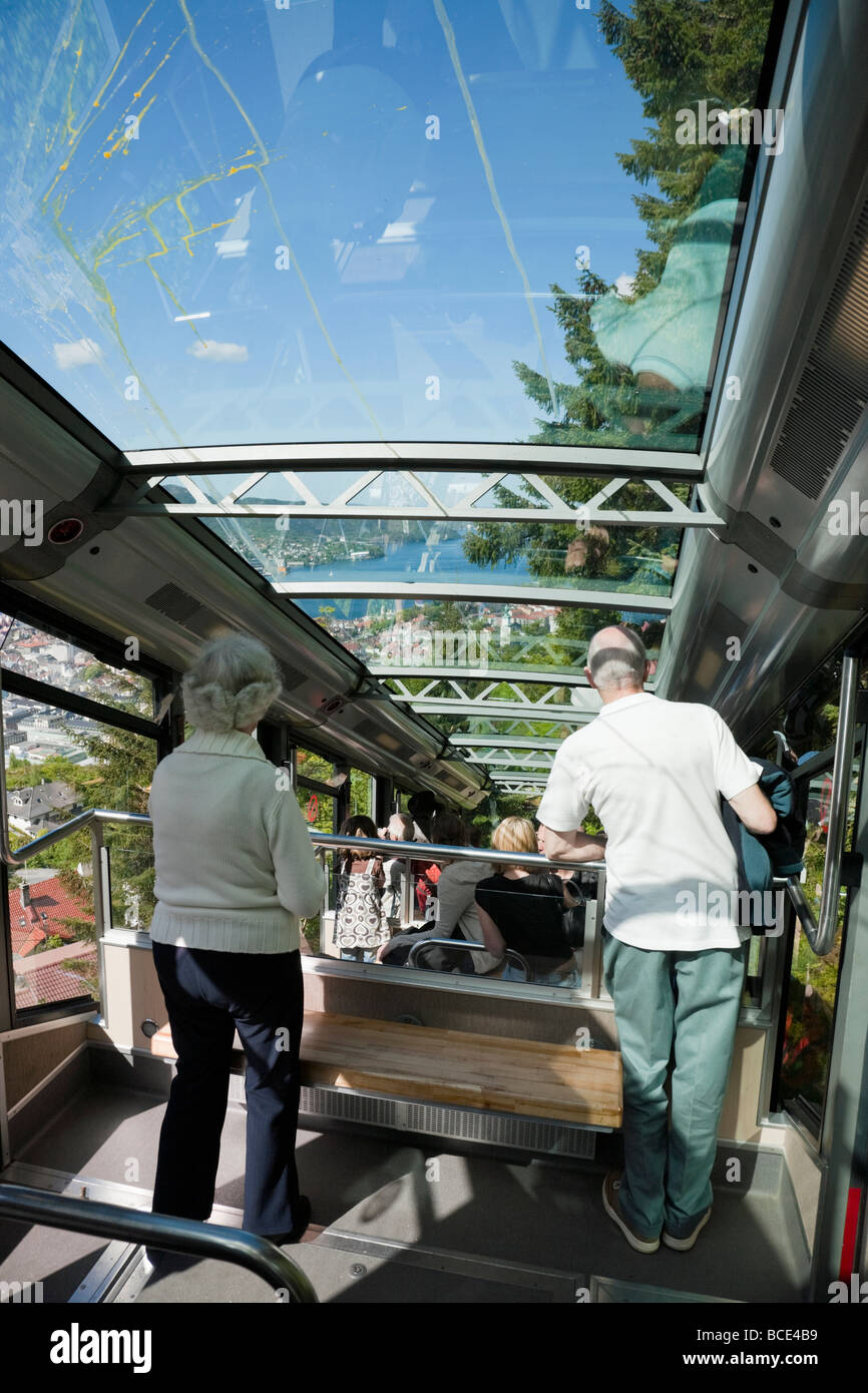 Passenger inside a funicular Stock Photo - Alamy