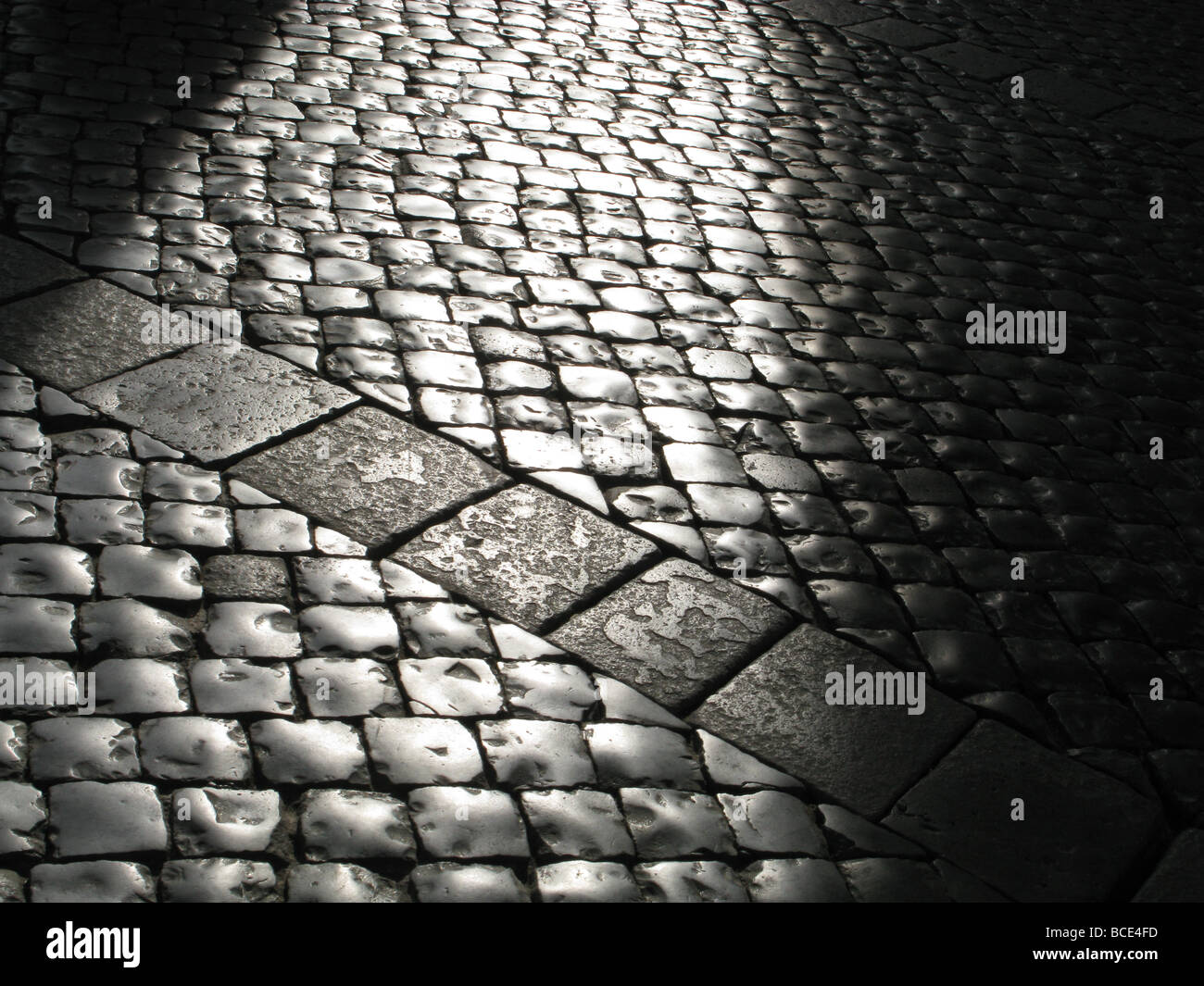 detail of cobbles on street in city town Stock Photo - Alamy