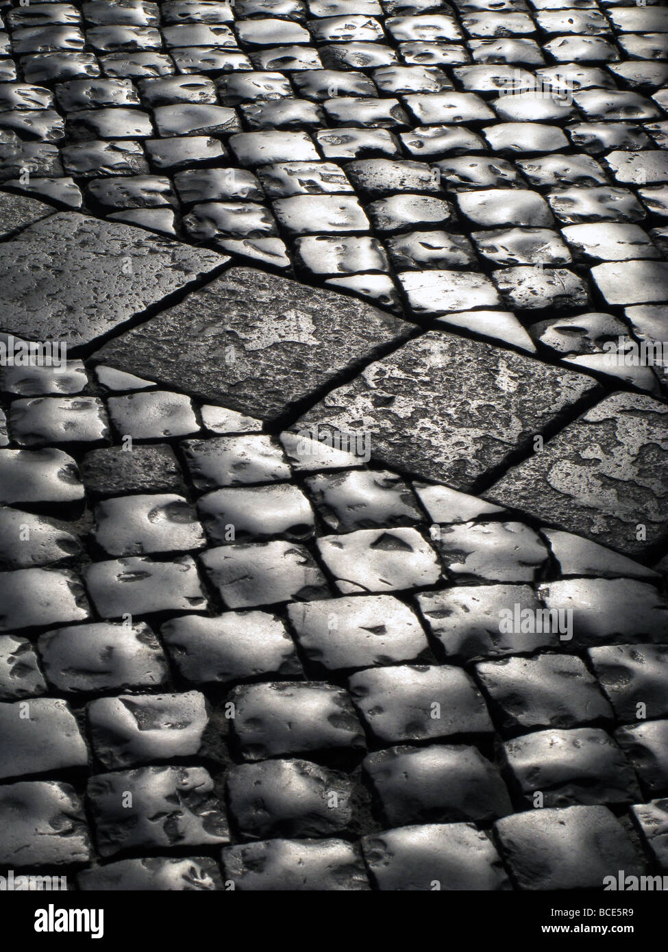 detail of cobbles on street in city town Stock Photo - Alamy