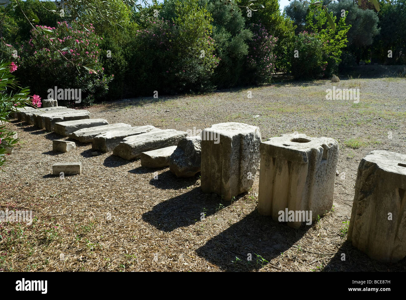 Ruins of the temple of Ares in the Ancient Agora of Athens, Greece ...