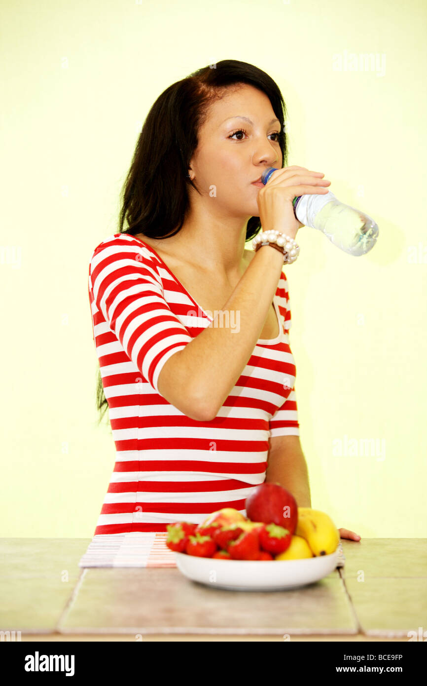 Healthy Young Woman Drinking Water Model Released Stock Photo - Alamy