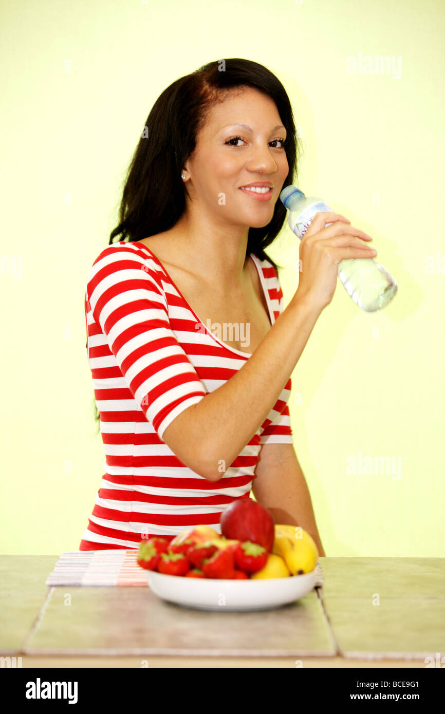 Healthy Young Woman Drinking Water Model Released Stock Photo - Alamy