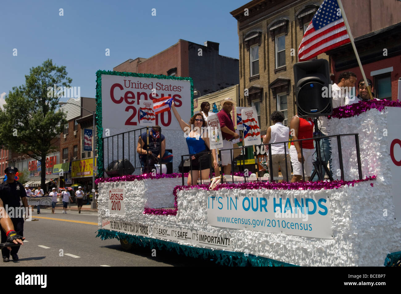 The US Census 2010 float in The Brooklyn Puerto Rican Day Parade Stock ...