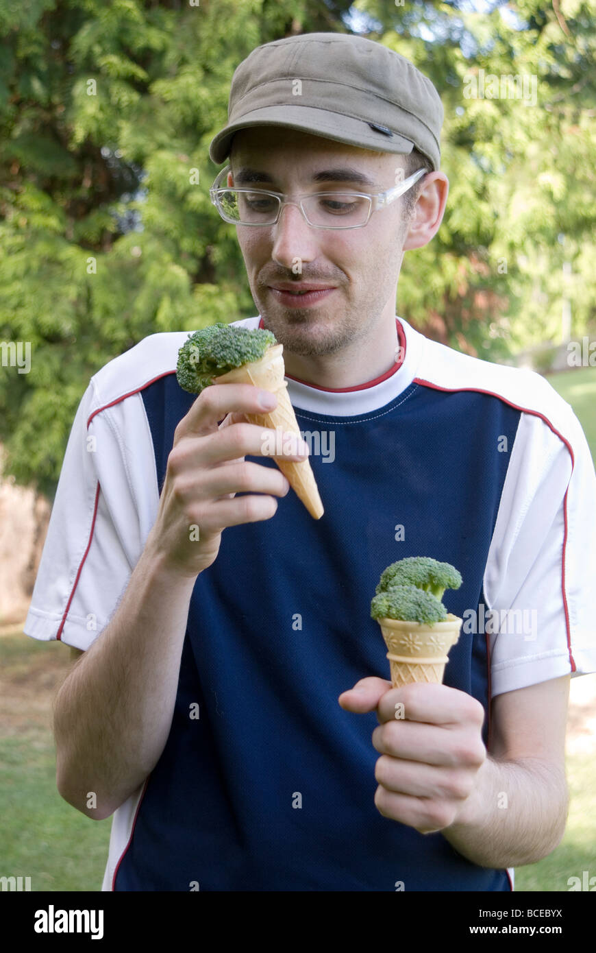 Man with ice cream cones hi-res stock photography and images - Alamy