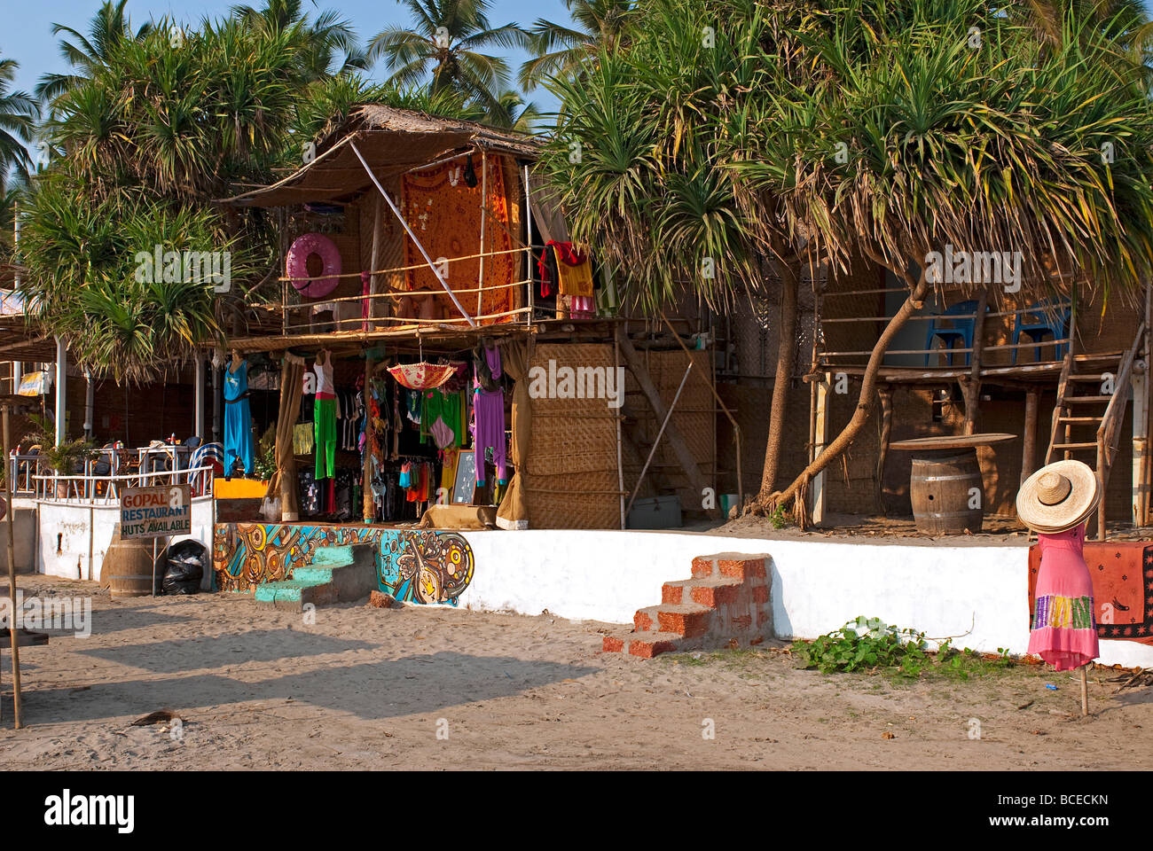 India, Goa, Morjim Beach. Shop on Morjim Beach Stock Photo - Alamy