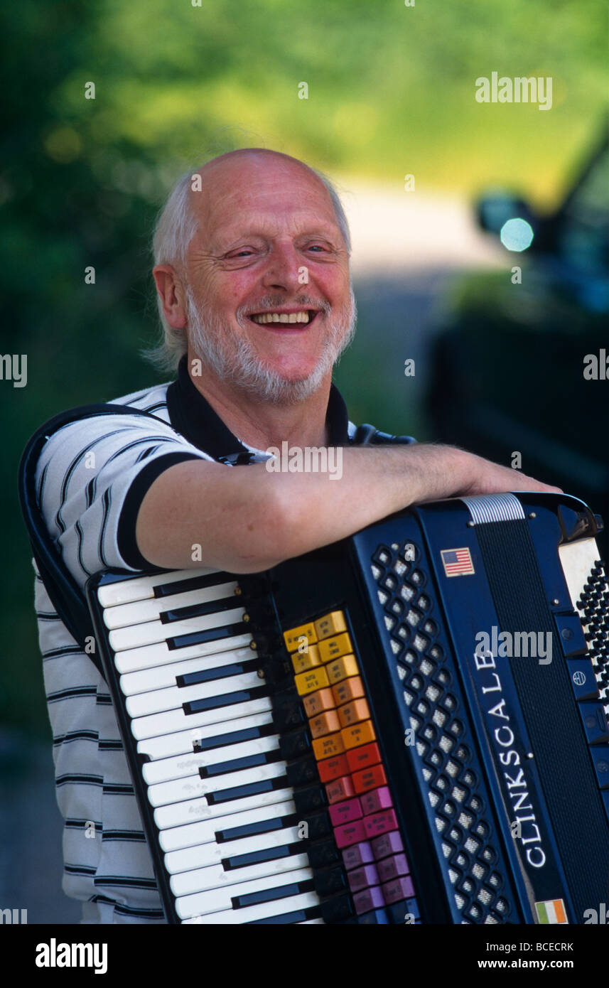 Ireland, Donegal. Leo Brennan, musician and singer, Crolly, Co. Donegal ...