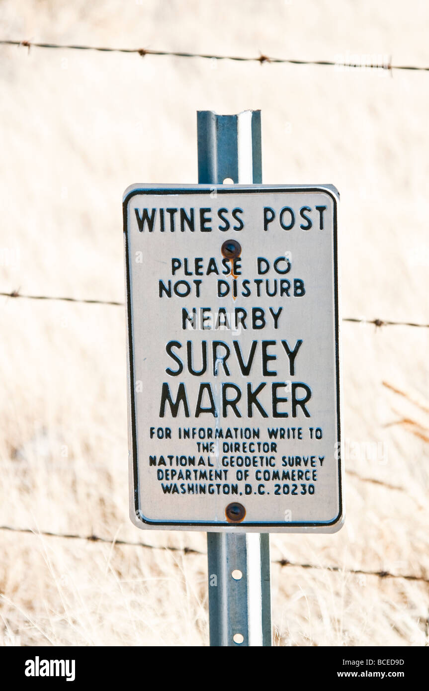 A survey Marker Witness post Stock Photo - Alamy