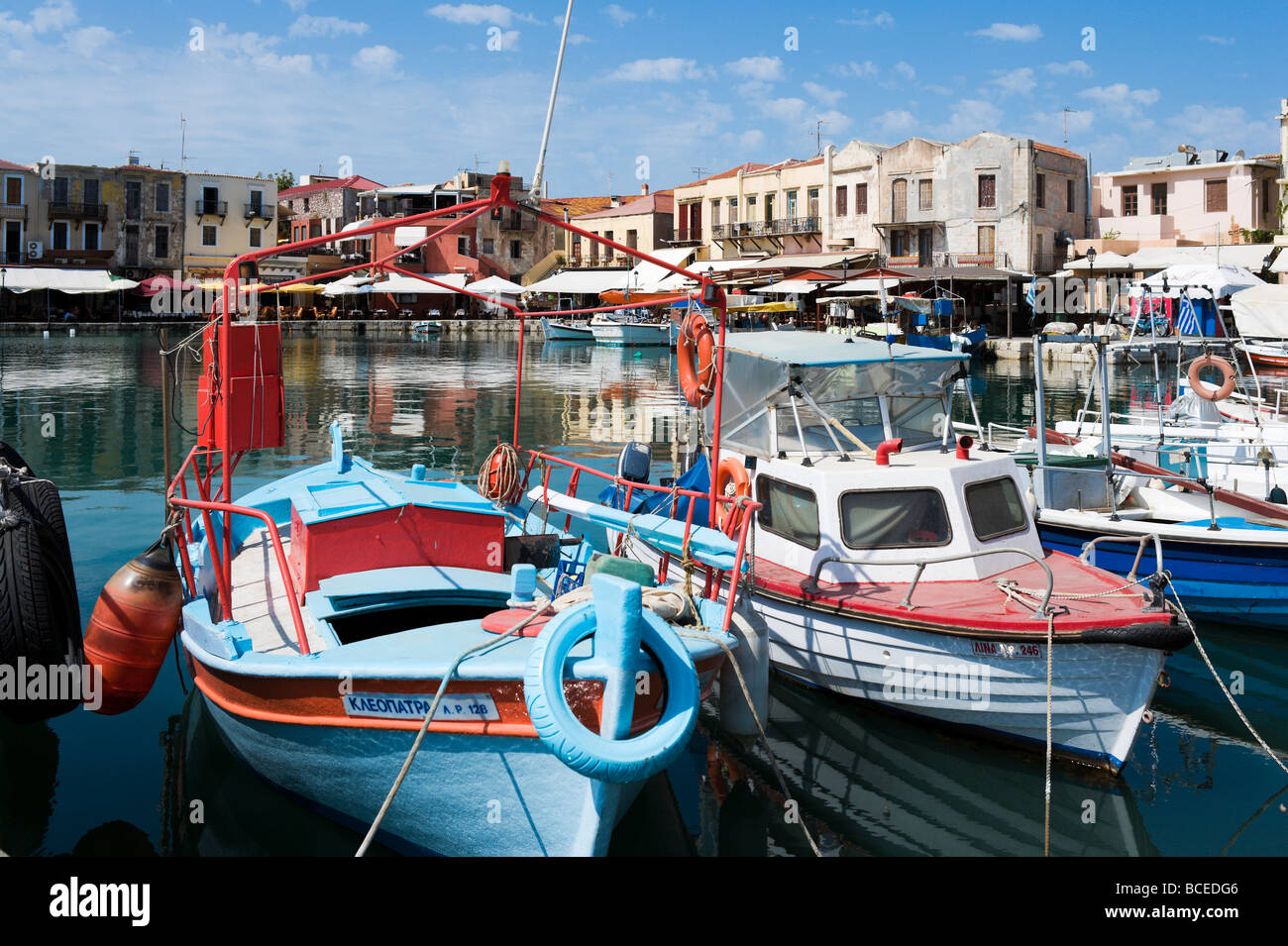 Fishing Boats in the Old Venetian Harbour, Rethymnon, Crete, Greece ...