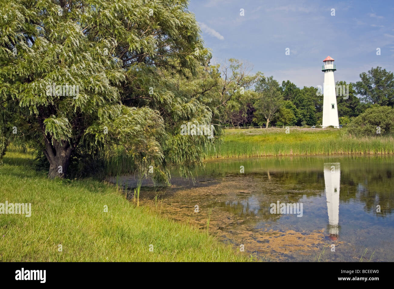 Lighthouse in Michigan summer time Stock Photo - Alamy