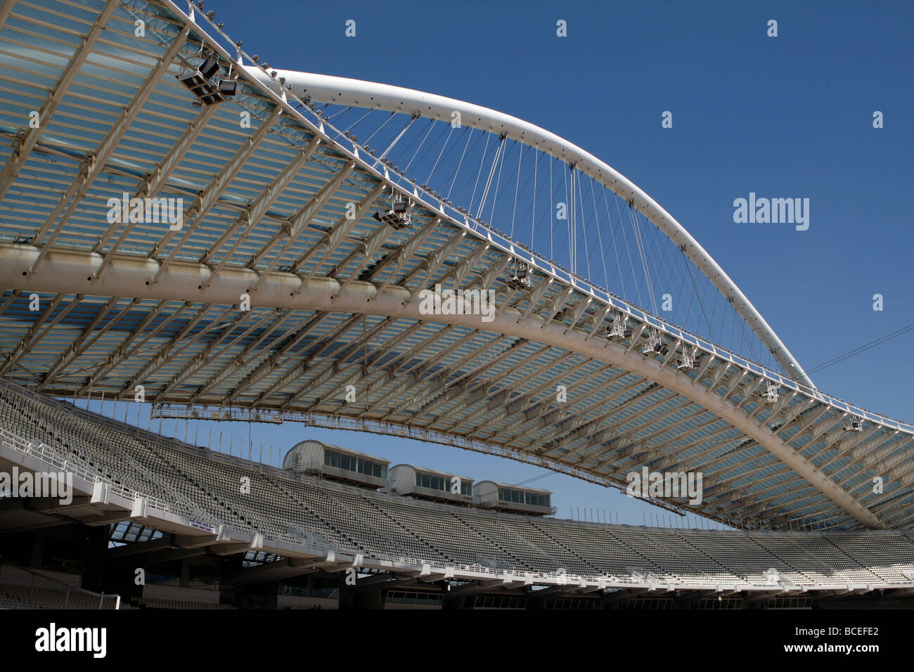 Olympic stadium with the roof designed from the architect Santiago ...
