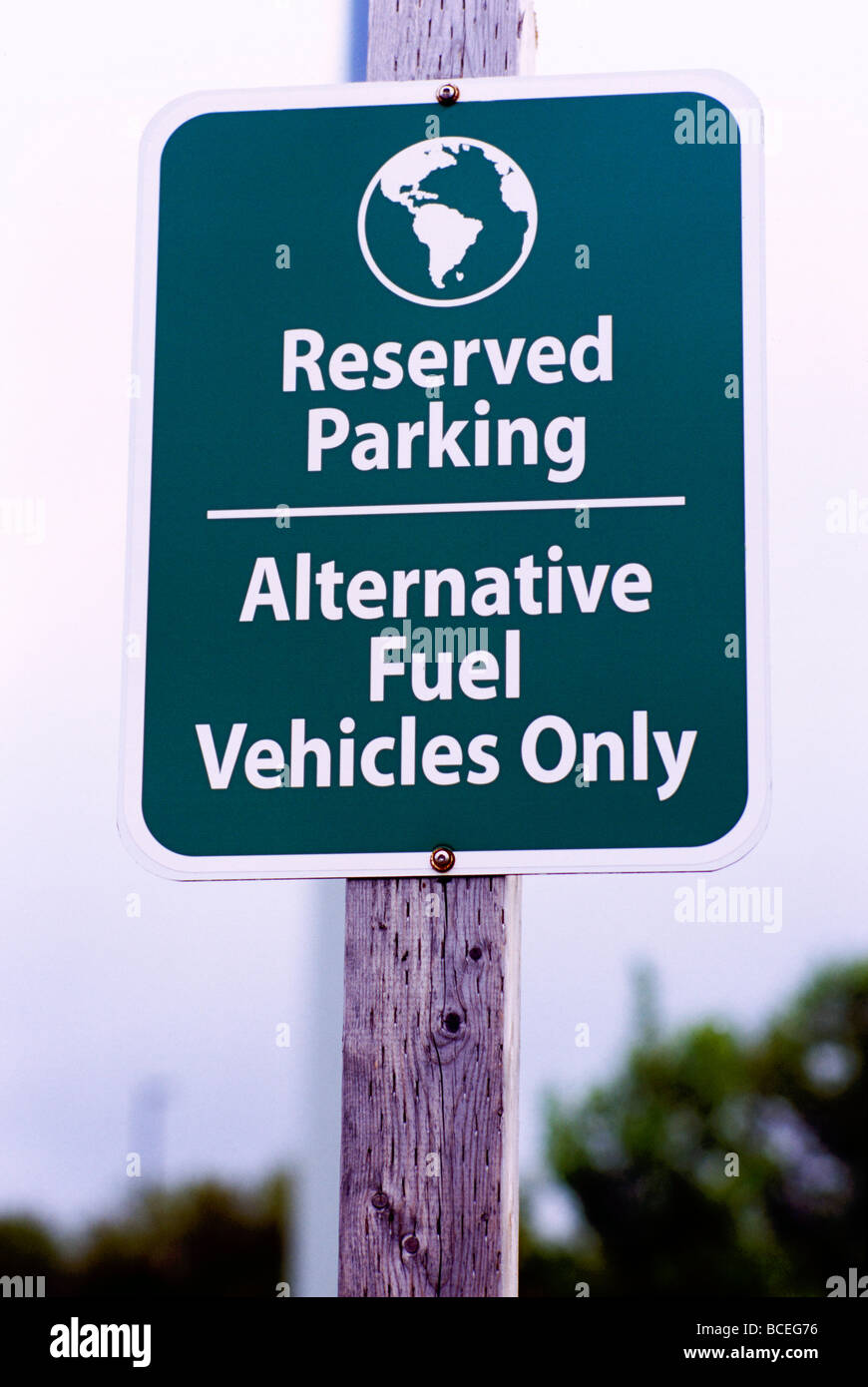 Reserved Parking Sign for Alternative Fuel Vehicles Only Stock Photo ...