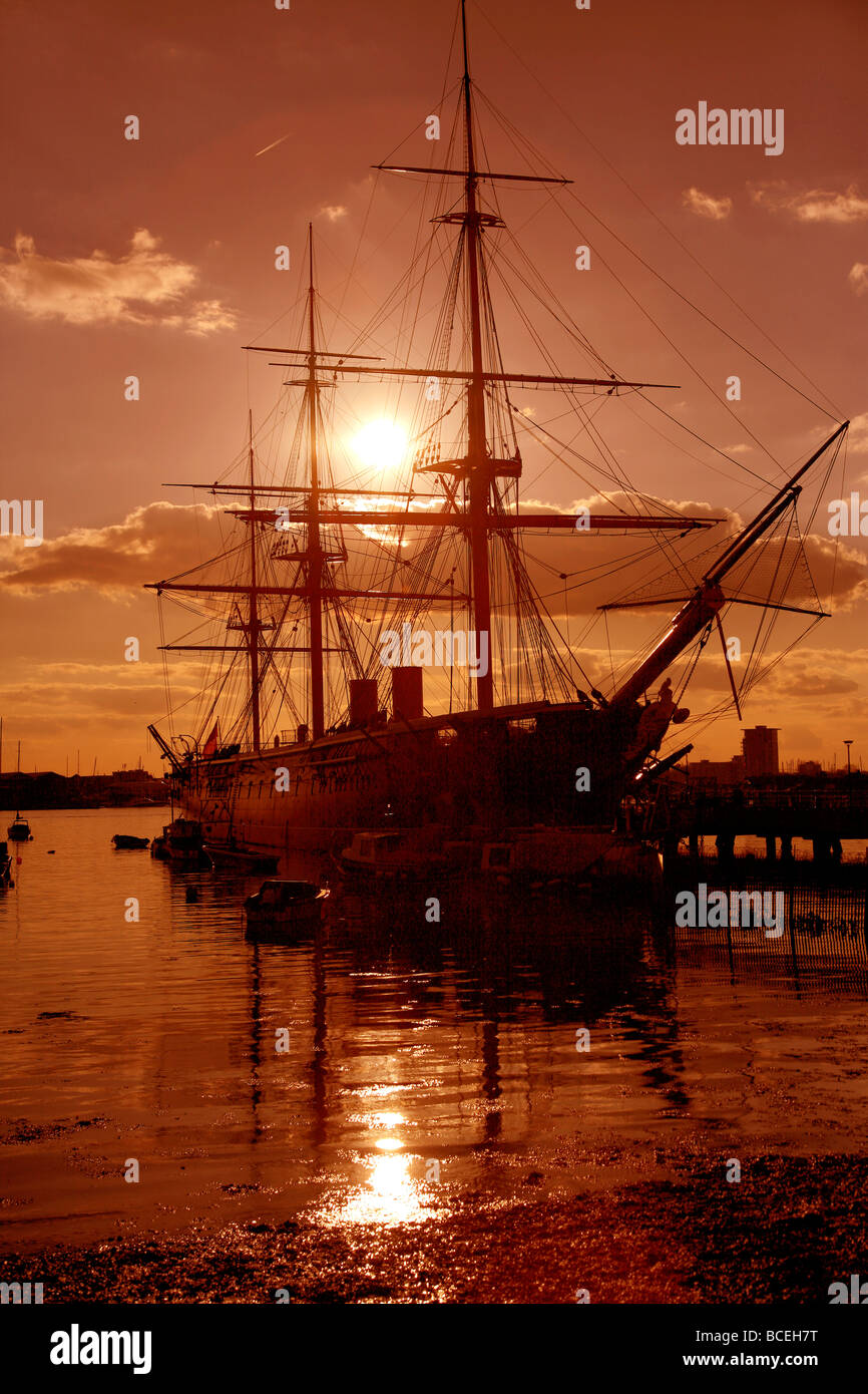 Ironclad Ship HMS Warrior Moored at Historic Naval Dockyards Portsmouth ...