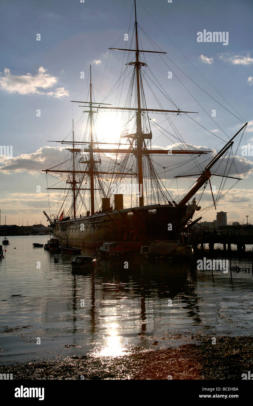 Ironclad Ship HMS Warrior Moored at Historic Naval Dockyards Portsmouth ...