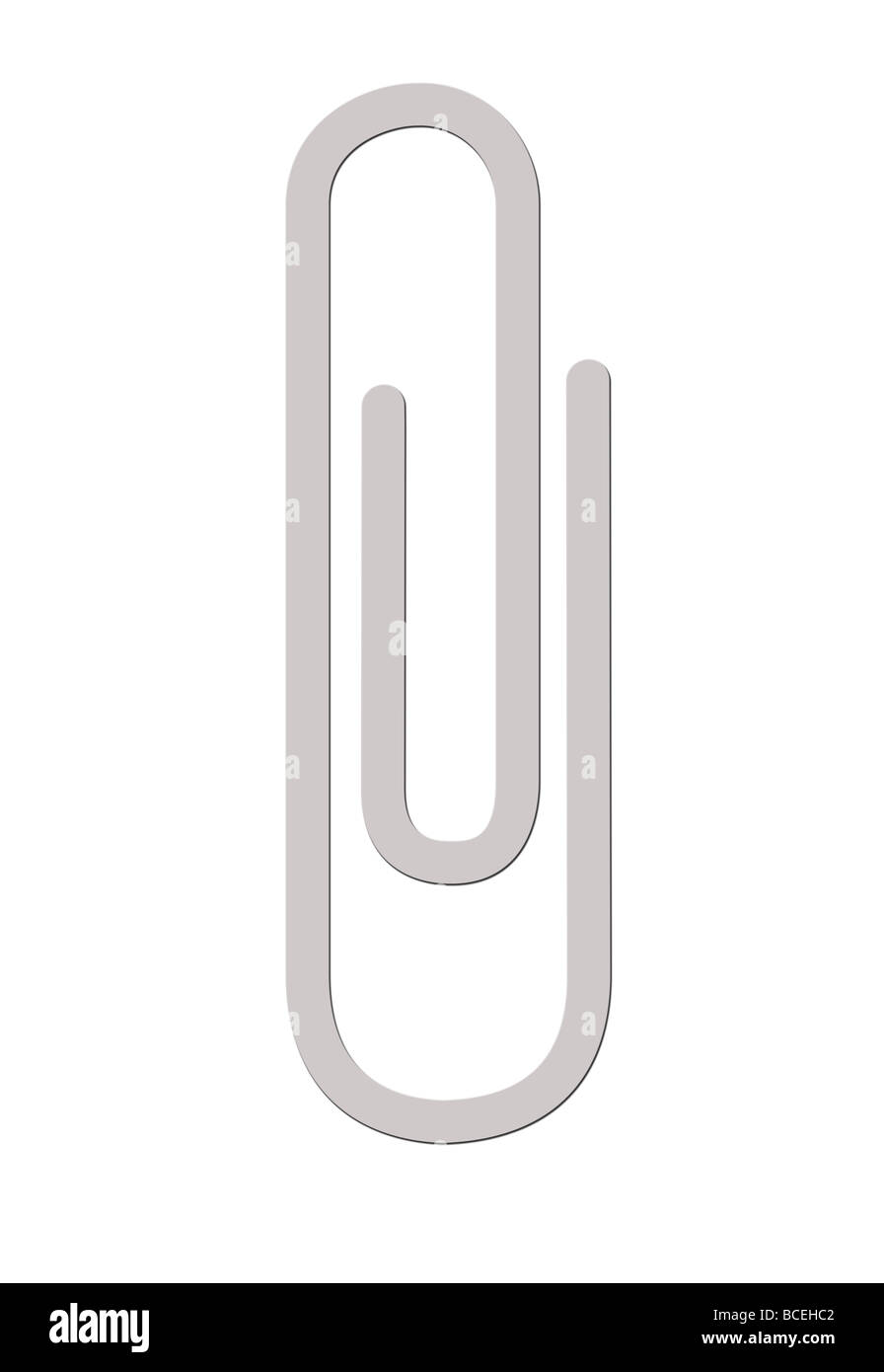 Silver metal paper clip isolated on white background Stock Photo - Alamy