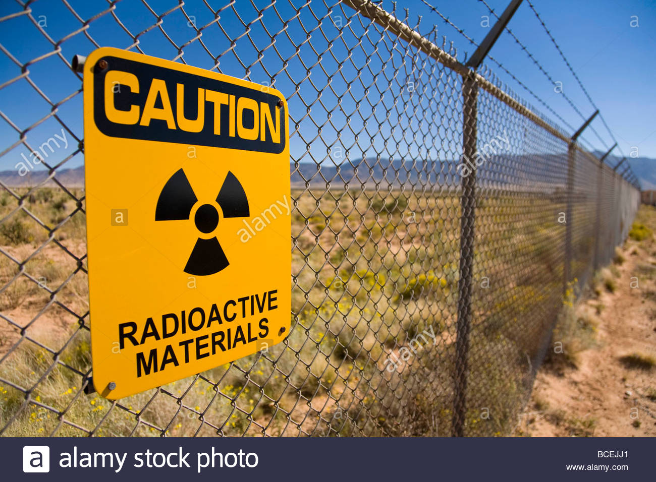 A sign at the Trinity Site warns visitors about radioactive materials ...